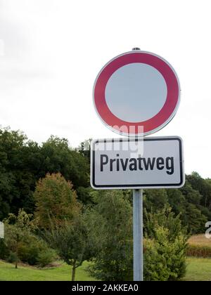 circular prohibited traffic sign in Vienna, Austria Text in German ...