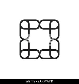 square linked chain frame logo vector Stock Vector Image & Art - Alamy