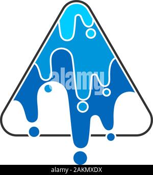 triangle water splash 3d geometric motion design logo vector Stock ...