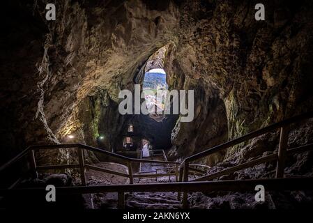 Interior of Predjama Castle, Predjamski Grad, near Postojna, Inner ...