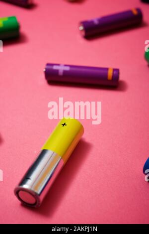 Rechargeable colorful lithium batteries Stock Photo - Alamy