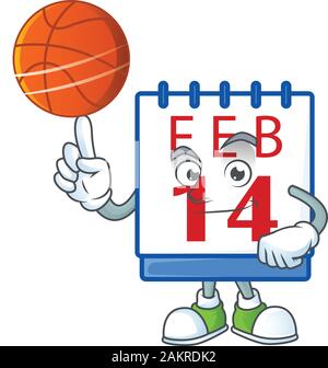 Cartoon calendar February 14th for Valentines day. Vector illustration ...