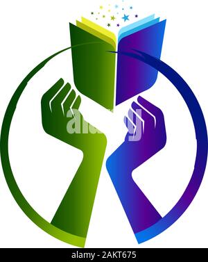 hand book logo Stock Photo - Alamy