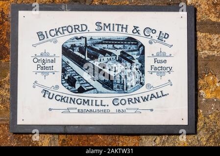 TUCKINGMIL, CAMBORNE, CORNWALL, UK - 9MAR2019: Plaque commemorating the ...