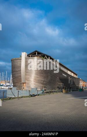 Ark museum, view of the Verhalen Ark, a floating biblical museum ...