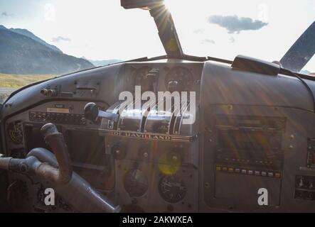 Inside of seaplane cockpit Stock Photo - Alamy