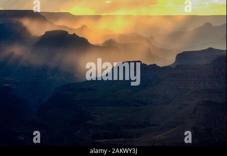 Sunset over Lipan Point on theSouth Rim of the Grand Canyon Stock Photo ...