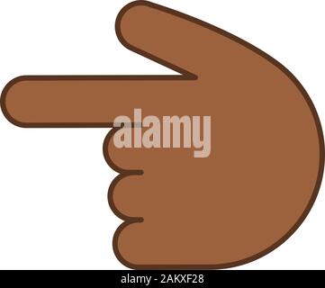 Backhand index pointing left color icon. Turn left finger pointer. Hand ...