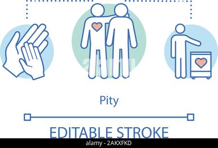 Pity vector line icon, linear concept, outline sign, symbol Stock ...