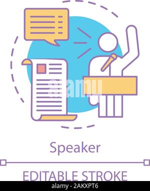 Oratory microphone icon outline vector. Public election. Rhetoric ...