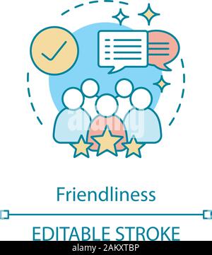 Friendliness concept icon. Friendship idea thin line illustration ...