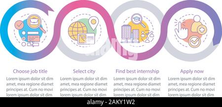 Internship program vector infographic template. Work searching software. Business presentation ...