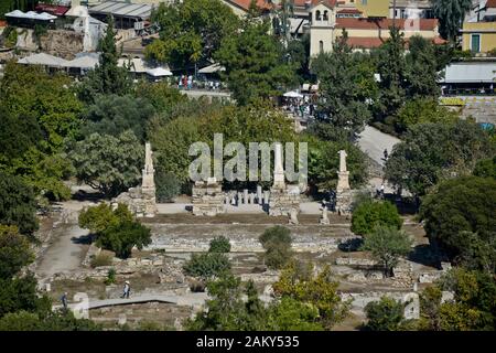 Ancient Agora of Athens, view of Heliaia, Greece Stock Photo - Alamy