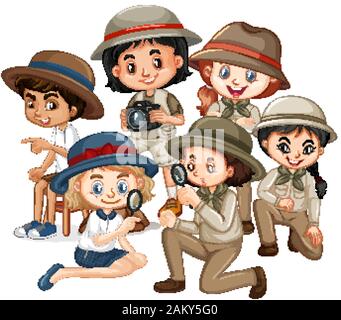 Many children doing things in park illustration Stock Vector Image ...