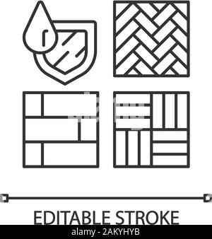 Waterproof tile linear icon. Water resistant material. Waterproofing ...