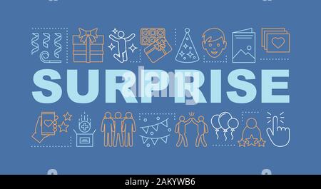 Surprise word concepts banner. Holiday celebration. Birthday party ...
