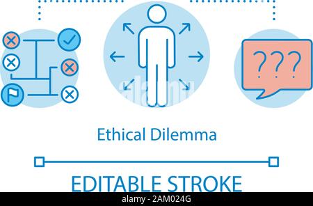Ethical dilemma concept icon. Ethical issue idea thin line illustration ...
