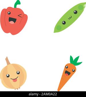 Peapod cute kawaii flat design long shadow glyph character. Happy ...