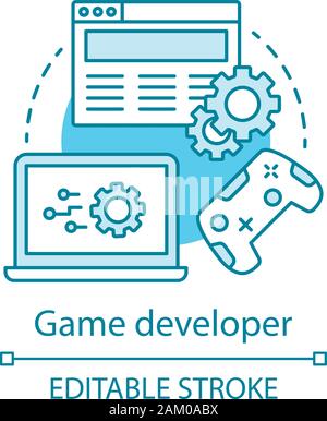 Install testing turquoise concept icon. Software programming stage idea ...