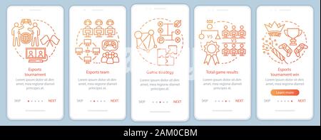 Esports tournament onboarding mobile app page screen vector template ...