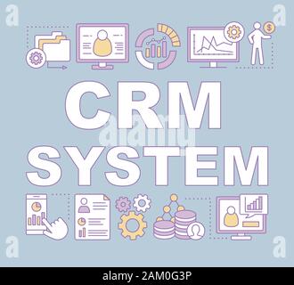 Customer database word concepts banner. CRM system software. Client ...