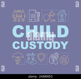 Custody line icons collection. Separation, Divorce, Child, Parent ...