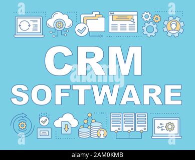 Customer database word concepts banner. CRM system software. Client ...