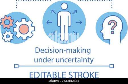 Decision-making under uncertainty concept icon. Ways to solve problem ...