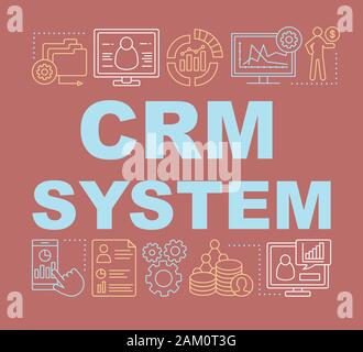 Customer database word concepts banner. CRM system software. Client ...