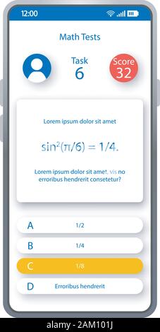 Formula calculation smartphone interface vector template. Mobile ...