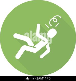 Fainting glyph icon. Unconsciousness human falling silhouette symbol ...