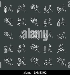 Skin allergies chalk concept icon. Rash, contact dermatitis, hives idea ...