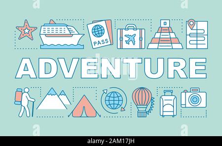 Excursion word concepts banner. Travel agency offer. Tourist route ...