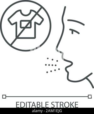Clothes allergy concept icon. Textile contact dermatitis idea thin line ...