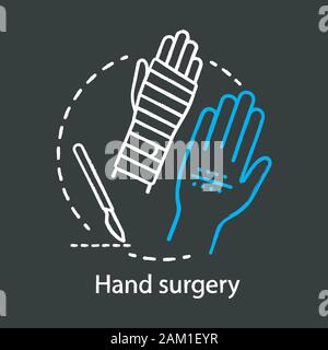 Hand surgery concept icon. Orthopaedic surgery idea thin line ...