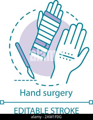 Hand surgery concept icon. Orthopaedic surgery idea thin line ...
