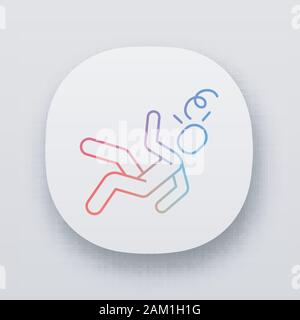 Fainting, dizziness linear icon. Consciousness loss thin line ...