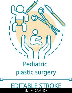 Pediatric surgery concept icon. Kids friendly doctor. Surgery ...