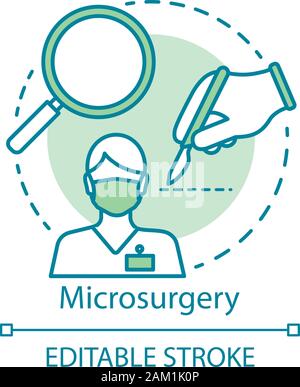 Microsurgery concept icon. Operating microscope idea thin line ...