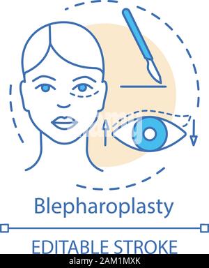 Blepharoplasty concept icon. Cosmetic surgery idea thin line ...