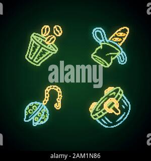 Reusable metal tea infuser neon light icon. Zero waste tea strainer ...