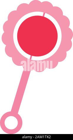 Baby rattle toy vector isolated grayscale icon. Graph symbol for ...