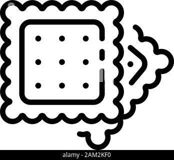 Square biscuit icon, outline style Stock Vector Image & Art - Alamy