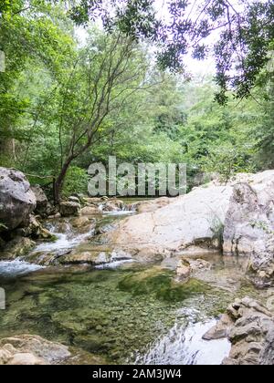 Throat of the Muga river. Stream of the Muga river, in the throat of ...