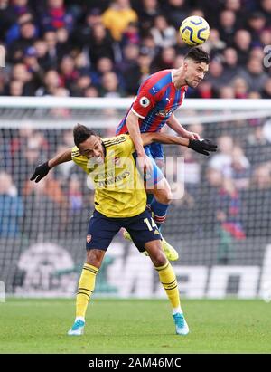 Crystal Palace's Martin Kelly and Arsenal's Aaron Ramsey battle for the ...
