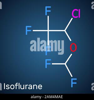 Isoflurane molecule, is inhalation anesthetic used for general ...