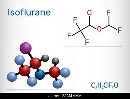 Isoflurane molecule, is inhalation anesthetic used for general ...