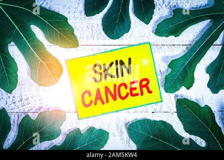 Handwriting text writing Skin Cancer. Conceptual photo uncontrolled ...