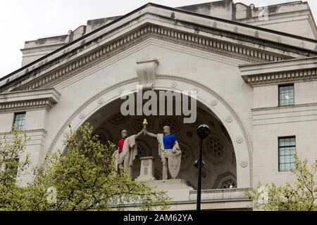 Bush House, King's College, London. The grand entrance to the London ...