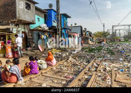 Slums of Mumbai City Mumbai slum Aerial View Showing Rich High rise ...